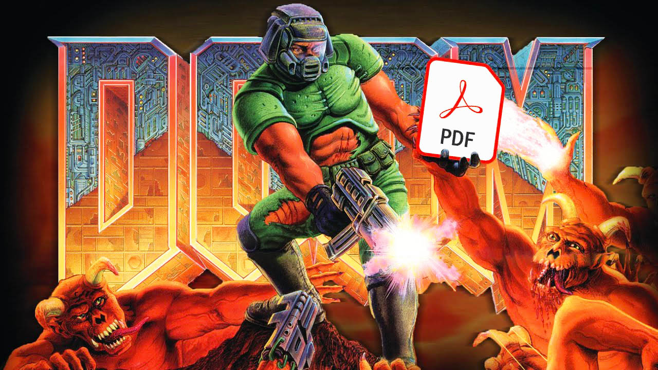 Игру Doom запустили внутри PDF-файла - Retrodrom Games
